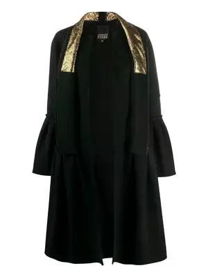Gianfranco Ferre Metallic-effect Layered Coat - Black