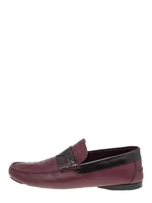 Versace Monogram-embossed Leather Loafers - Red