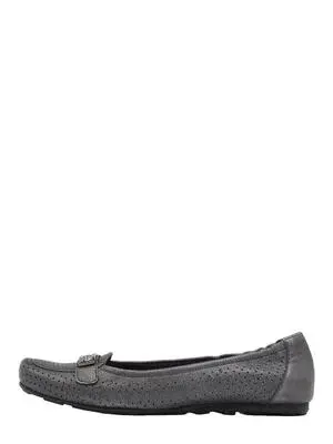 STUART WEITZMAN Perforated Crystal-embellished Loafers - Grey