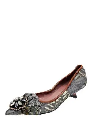 Miu Miu Jacquard Embellished Pumps - Grey