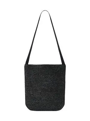 THE ROW Raffia Shoulder Bag - Black