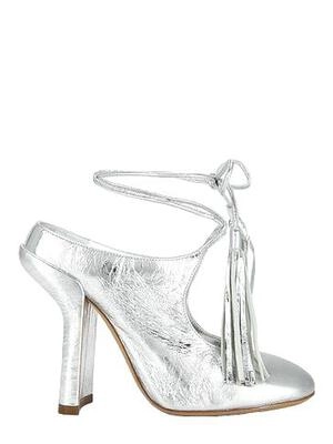 DRIES VAN NOTEN Dries Van Noten Silver Metallic Tie Heel
