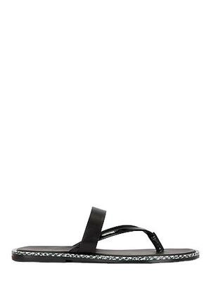 Dries Van Noten Leather Flat Sandal - Black