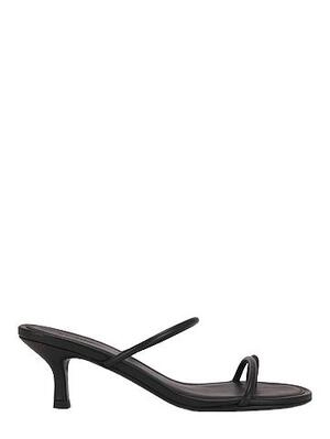 ST. AGNI Minimal Strap Heeled Sandal - Black