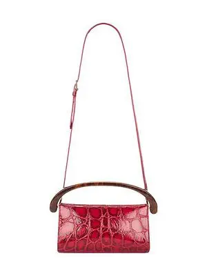 Dries Van Noten Crisp Bag In Embossed Calf Leather - Red
