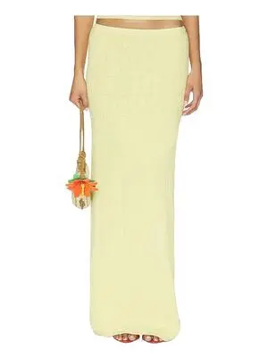 ASTA RESORT Pointelle Carolina Skirt Lemon