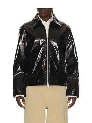 SUNFLOWER Short Leather Jacket - Black