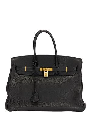 FWRD RENEW Hermes Togo Birkin 35 Retourne Handbag - Black