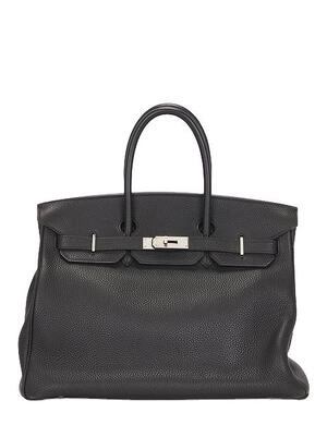 FWRD RENEW Hermes Togo Birkin 35 Handbag Black