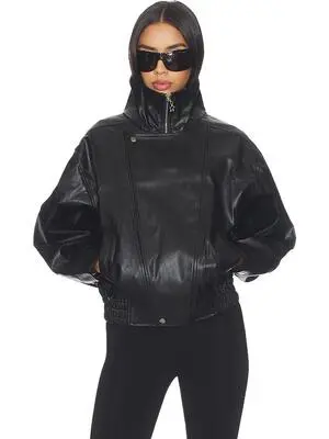 LISA SAYS GAH Frankle Faux Leather Jacket - Black