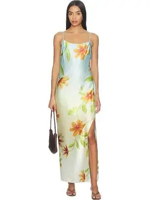 MILLY Lily Floral Satin Dress In . Also - Baby Blue