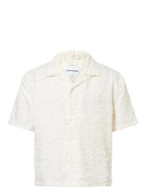 MKI MIYUKI ZOKU Jacquard Fringe Woven Shirt - Bone