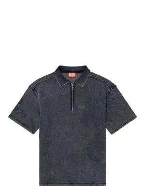 DIESEL® Jacquard-knit Cotton Polo Shirt - Grey