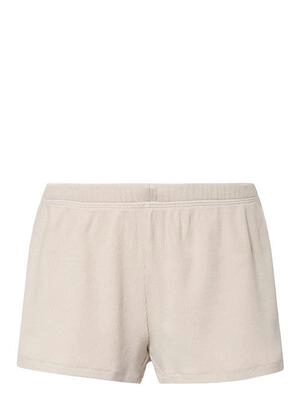 SKIMS Ribbed Cotton-jersey Lounge Shorts - Stone