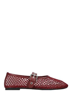 Senso Carina Woven Ballet Flats With Buckled Mary Jane Strap - Wine