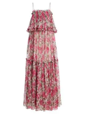 Chloé Floral-print Silk Maxi Dress - Pink
