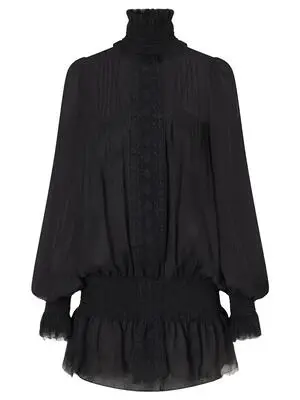 DILARA FINDIKOGLU Drama Of Exile" Silk-crepon Mini Dress - Black