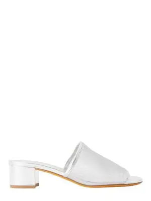 MARYAM NASSIR ZADEH Sophie Leather-trimmed Mesh Slides - Silver