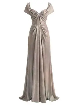 GEMY MAALOUF Draped Sweetheart-neck Dress - Grey