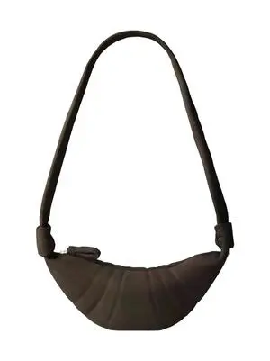 LEMAIRE Small Croissant Shoulder Bag In Alpaca Nubuck - Brown