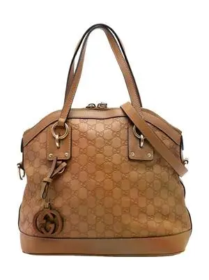 Gucci Charm Dome Satchel - Brown