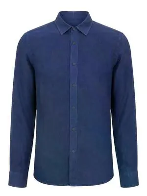 120% Lino Long-sleeved Linen Shirt - Blue