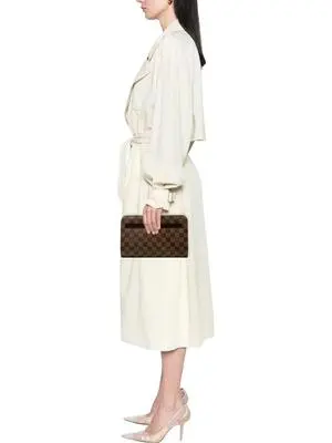 LOUIS VUITTON Damier Ebene Saint Louis Pochette Clutch Bag - Brown
