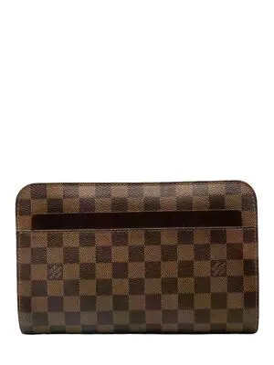 LOUIS VUITTON Damier Ebene Saint Louis Pochette Clutch Bag - Brown