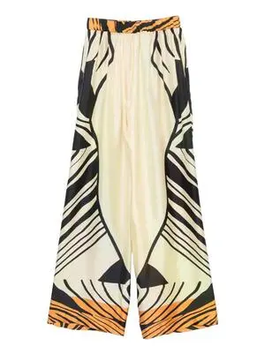 Raquel Diniz Graphic Print Wide-leg Trousers - Neutrals