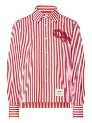 Thom Browne Lobster Striped Shirt - Red