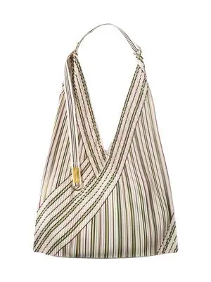 MULTITUDES BAGS Zoe Pleated Stripe Tote Bag - Neutrals