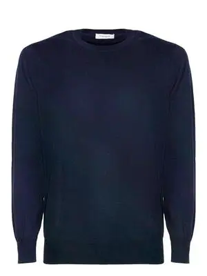 KANGRA Crew Neck Long Sleeve Sweater - Blue