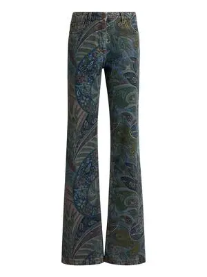 Etro Etro Printed Rigid Low-Rise Straight-Leg Jeans Multi