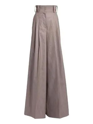 Elie Saab Cotton Twill Palazzo Pants - Brown