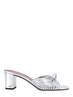 Valentino Garavani Annet Metallic Leather Slide - Argento