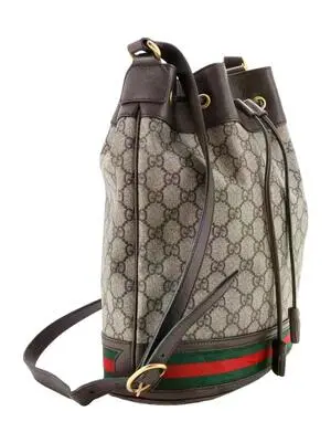 Gucci Ophidia Gg Coated Canvas Medium Bucket Bag - Brown