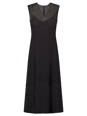 Theory Open-knit Cotton Midi Dress - Black