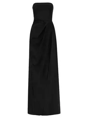 Gauge81 Lica Silk Strapless Maxi Dress - Black