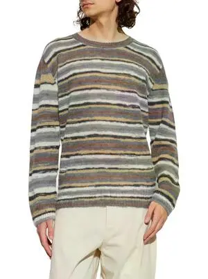 A.p.c. Striped Crew Neck Jumper - Grey