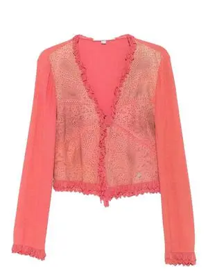 ROBERTO CAVALLI Roberto Cavalli Vintage 2000s Perforated Lace-Trim Jacket