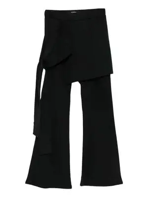 LIMI FEU Layered Cotton Trousers - Black