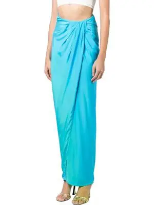Gauge81 Draped Silk Maxi Skirt - Blue