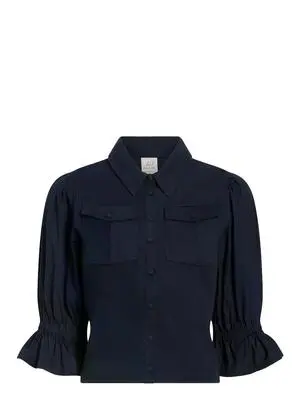Cinq À Sept Lyric Ruffled Cuff Shirt - Blue