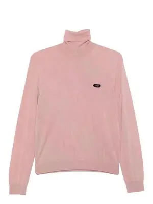 N°21 Logo Plaque Roll Neck Sweater - Pink