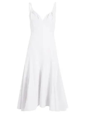 Proenza Schouler Leo Twisted Cotton Midi Dress - White
