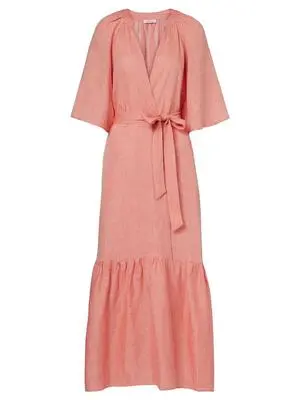 ERES Audacieuse Belted Linen Maxi Dress - Pink