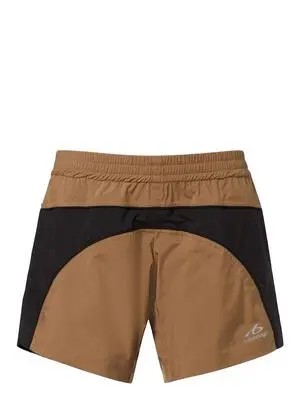 Balenciaga Colorblocked Taffeta Shorts - Brown