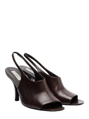 TOTEME Toteme Embossed Leather Slingback Sandals Brown