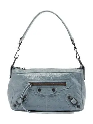 Balenciaga Le City Moto Mini Leather Shoulder Bag - Grey