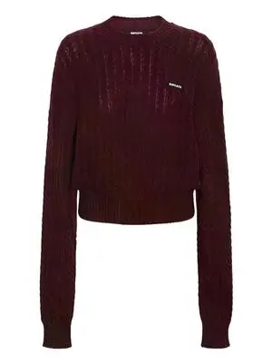 ROTATE BY BIRGER CHRISTENSEN ROTATE BIRGER CHRISTENSEN Cable-Knit Crew-Neck Sweater